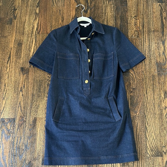 Veronica Beard | Dresses | Veronica Beard Denim Dress With Gold Accents ...